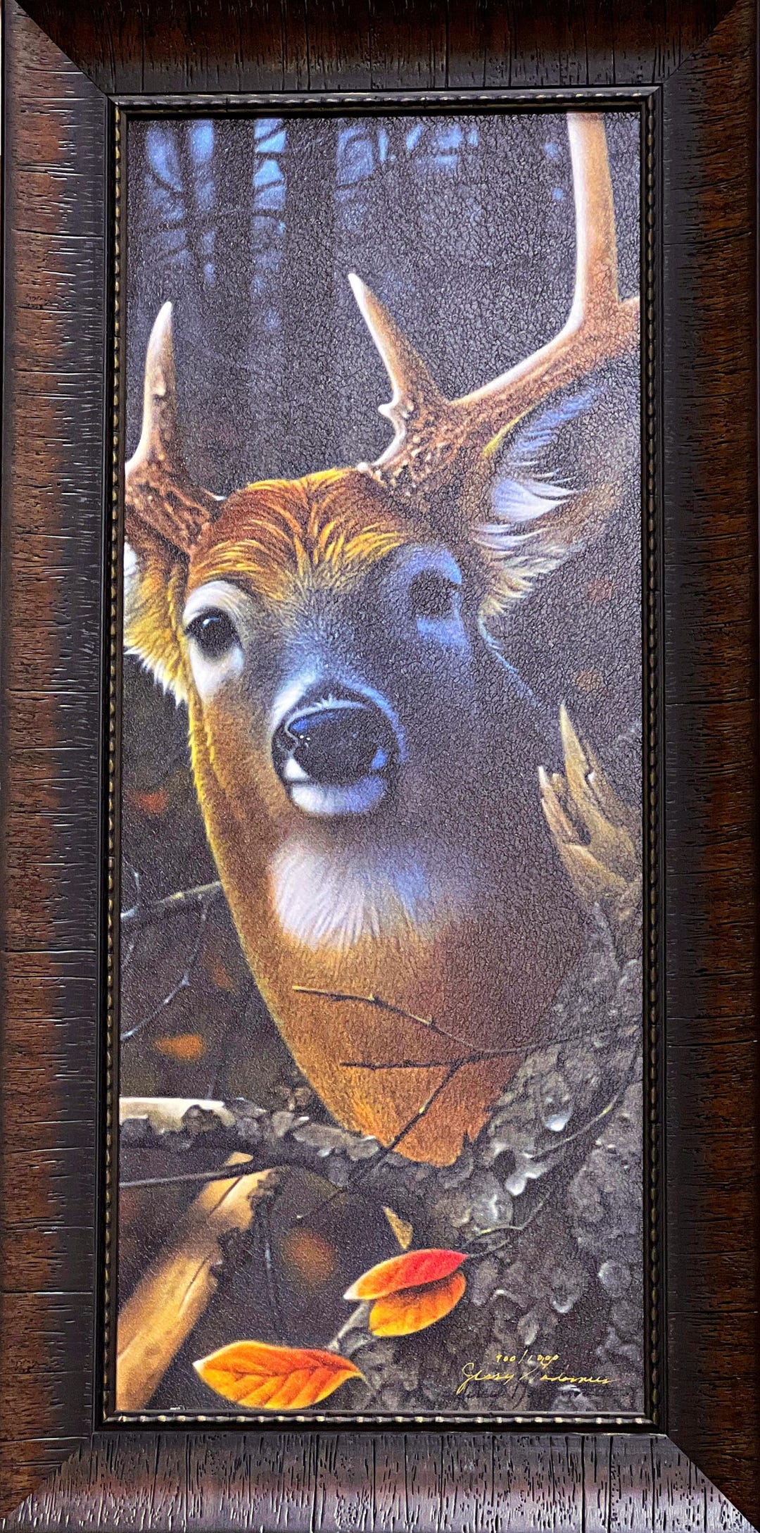 Jerry Gadamus Peek A Boo Buck Deer Art Print-framed 14 X 28 - Etsy