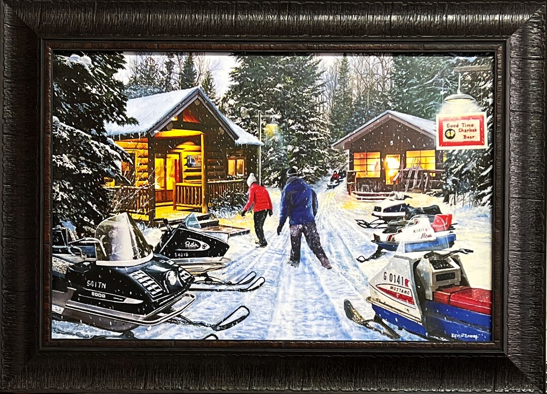 Full House Snowmobile Art Print by Kevin Daniel Hand Textured- Framed ...