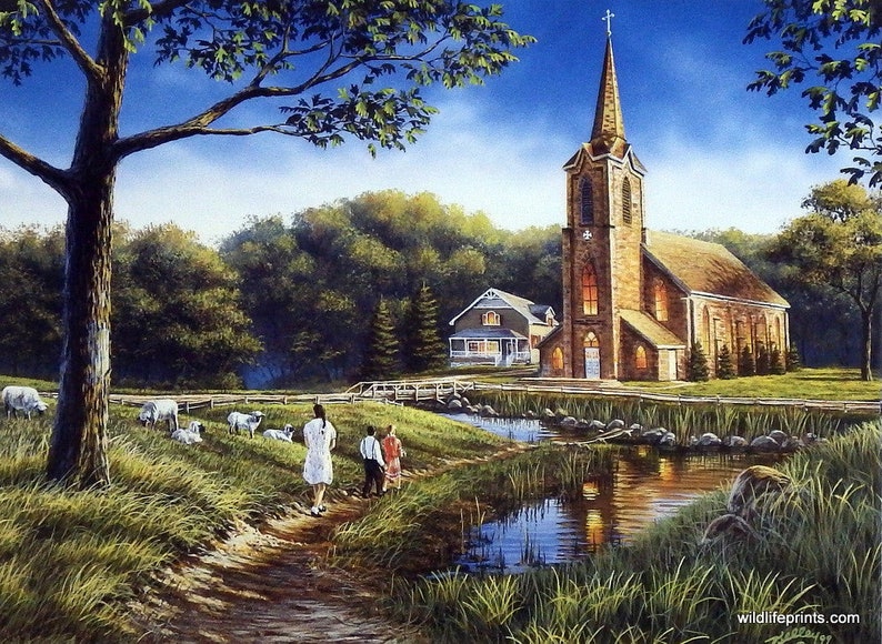 Rick Kelley Four Churches-spring Art Print 15" X 11" - Etsy