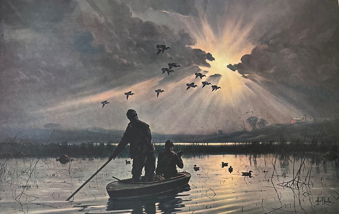 Les Kouba Daybreak on the Marshes Duck Hunting Signed Art Print - Etsy