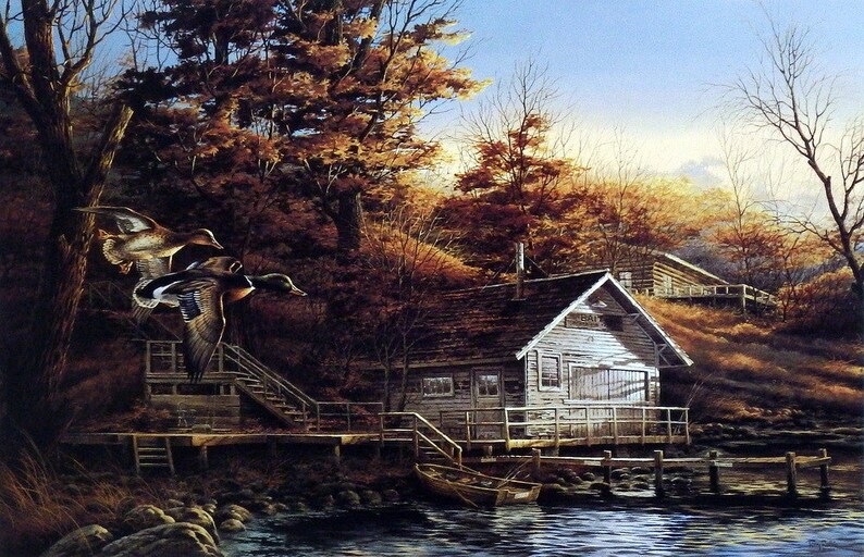 Terry Redlin Autumn Shoreline 24 X 15.5 Signed/numbered - Etsy
