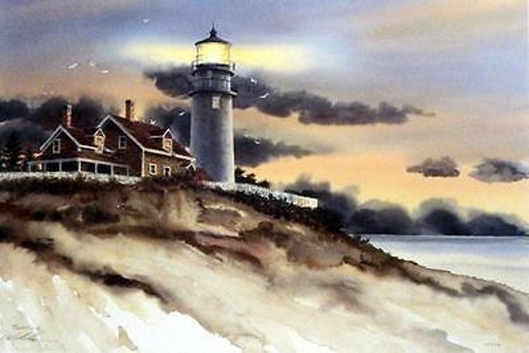 Mike Capser "highland Lights" Lighthouse Cove Print S/N 26" X 17.5" - Etsy