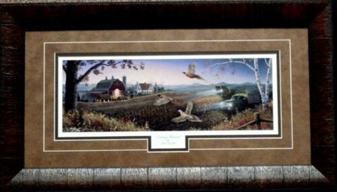 Mark Daehlin Evening Harvest Pheasant Farm Print-framed 23 X 13 - Etsy
