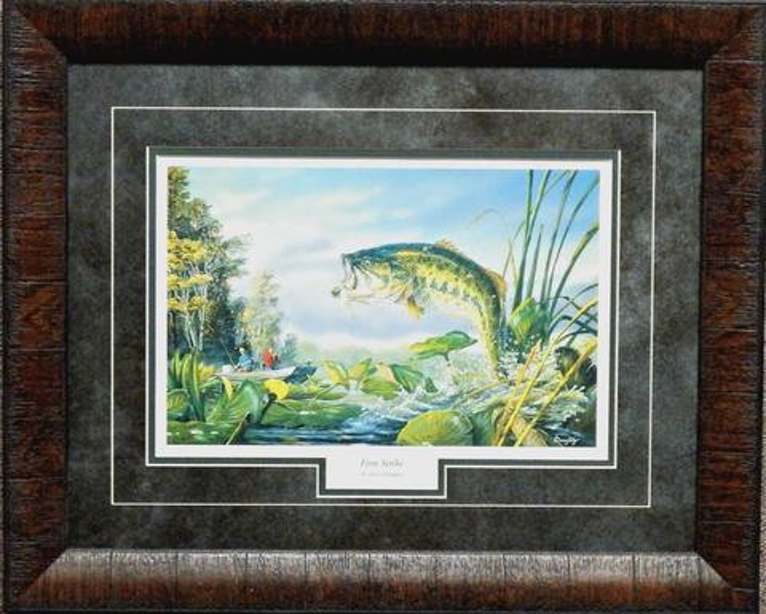 Terry Doughty First Strike Bass Print-framed 21 X 17 - Etsy