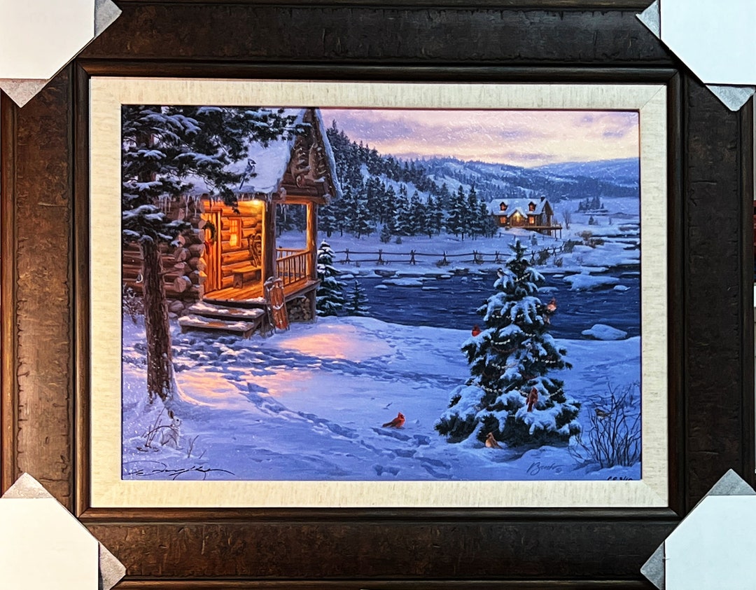 Darrell Bush the Giving Tree S/N Christmas Tree Cardinal Print-framed ...