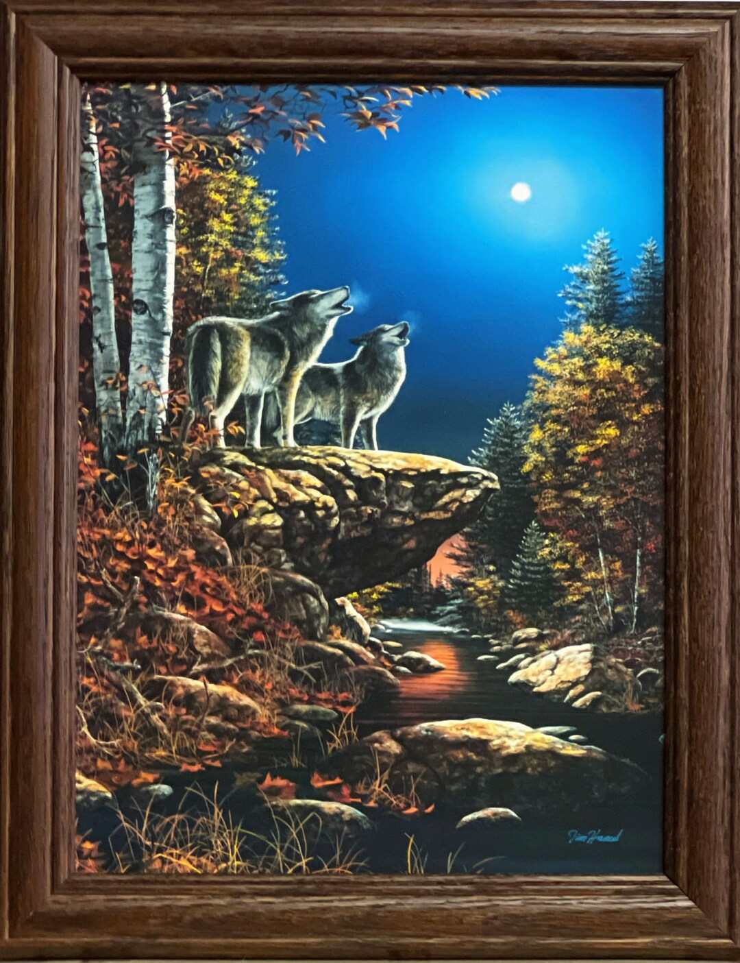 Jim Hansel Duet Wolves Wolf Art Decorator Print Framed 11.5 X 14.5 - Etsy