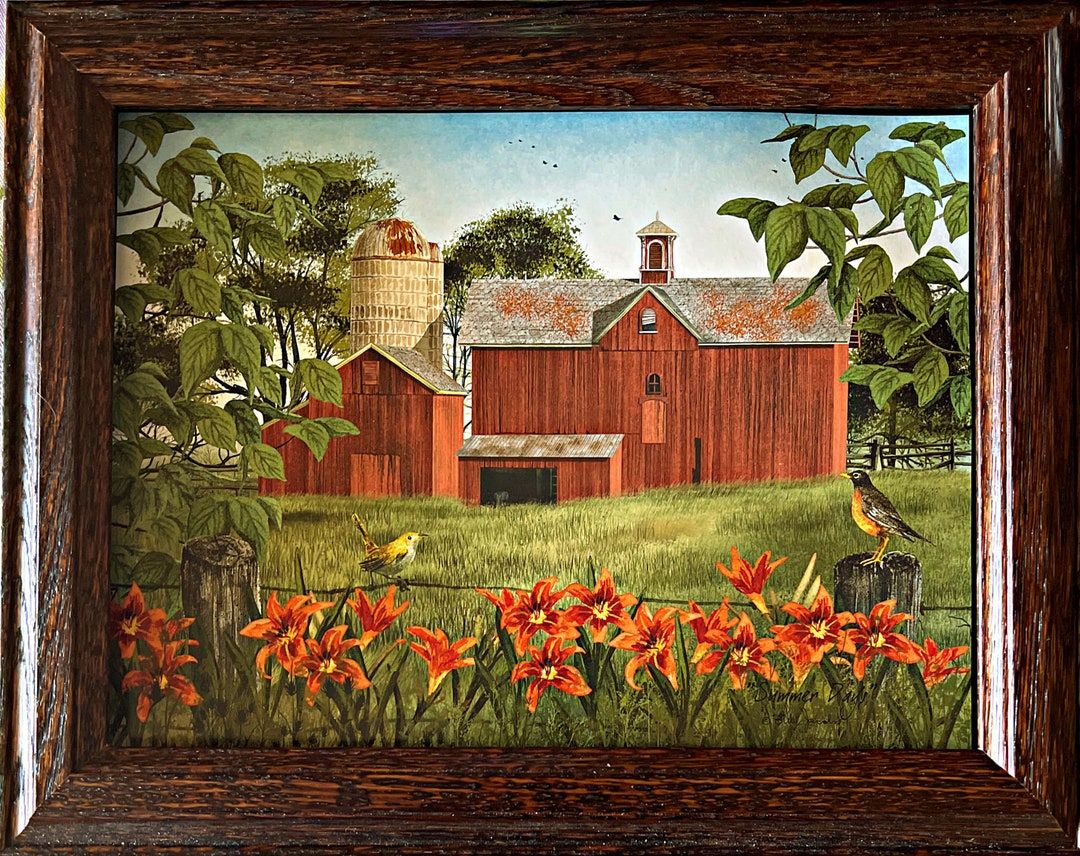 Billy Jacobs Summer Days Farm Flower Art Decorator Print-framed 14.5 X ...