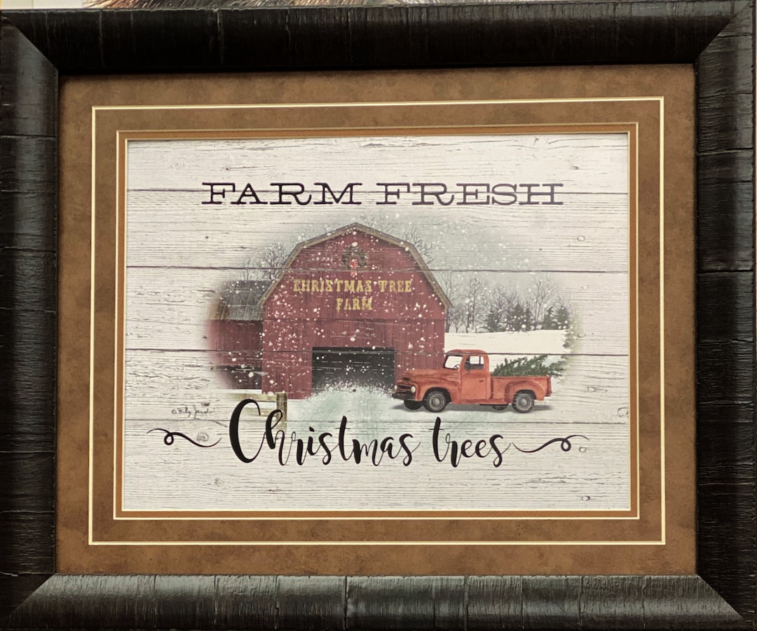 Farm Fresh by Billy Jacobs Christmas Tree's Holiday Art Print-framed 23 ...