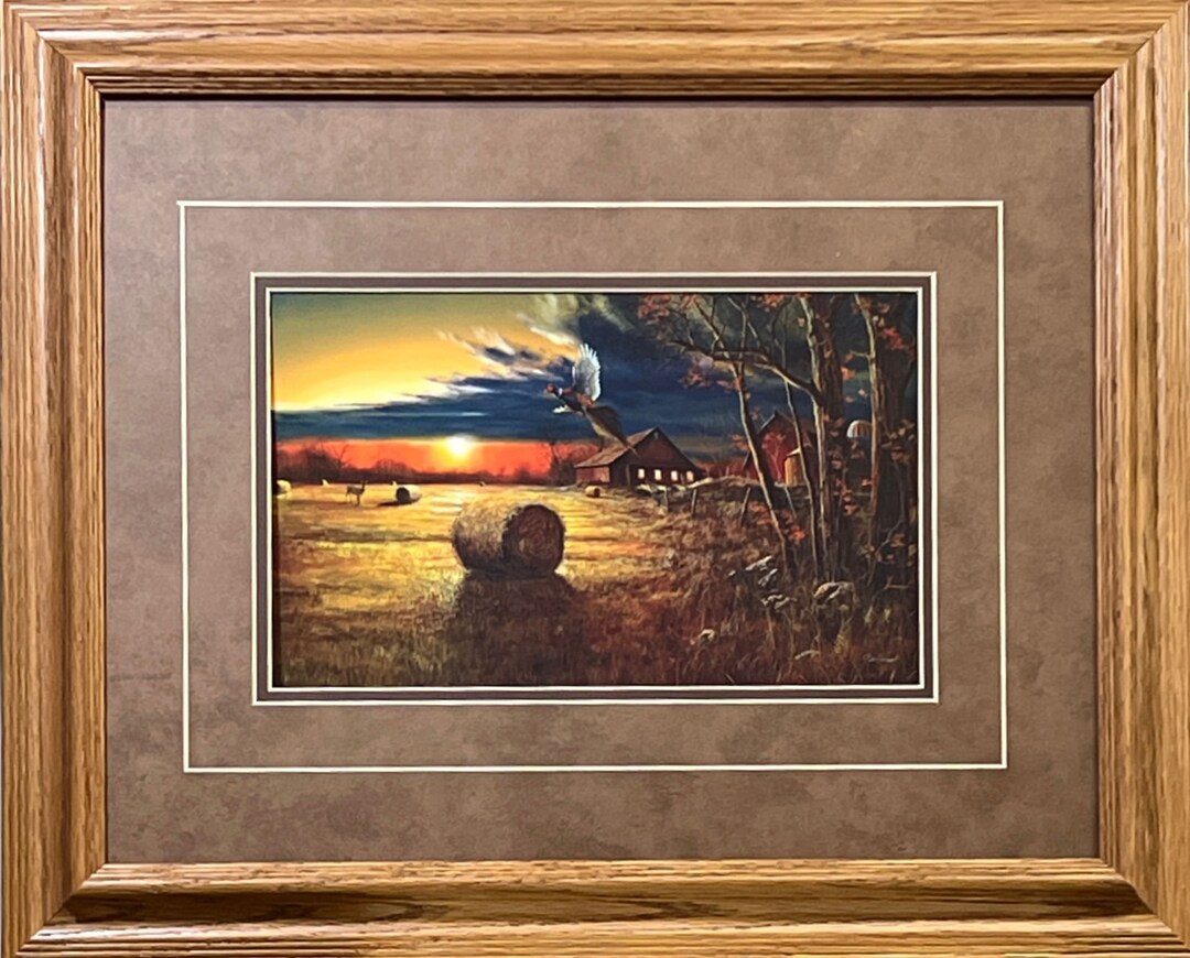 Jim Hansel Autumn Harvest Pheasant Farm Art Print Framed 21" X 17" - Etsy