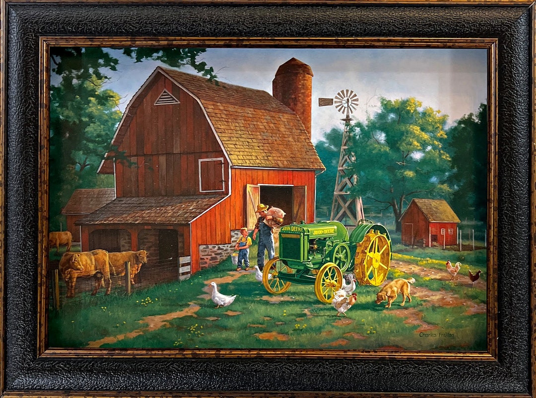 Charles Freitag Daddy's Little Helper Farm Chores and Animal Art Print ...