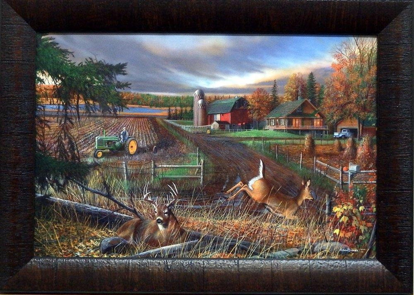 Kevin Daniel Dream Farm Pheasant Deer Art Print-framed-free - Etsy