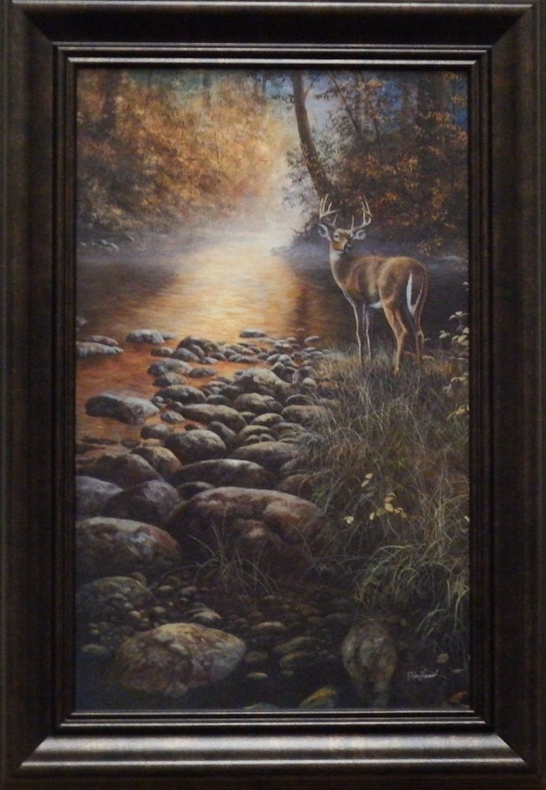 Jim Hansel "beside Still Waters" Deer Framed Decorator Print 10.25x 14. ...
