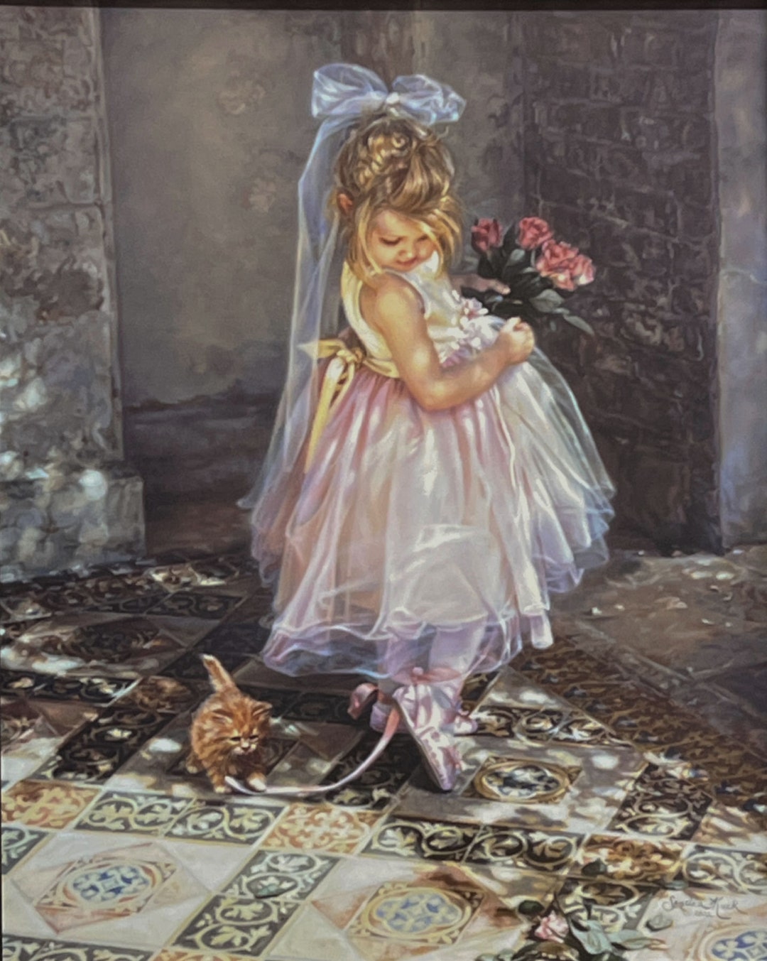 Sandra Kuck Little Girl With Kitten Open Edition Art Print Little ...