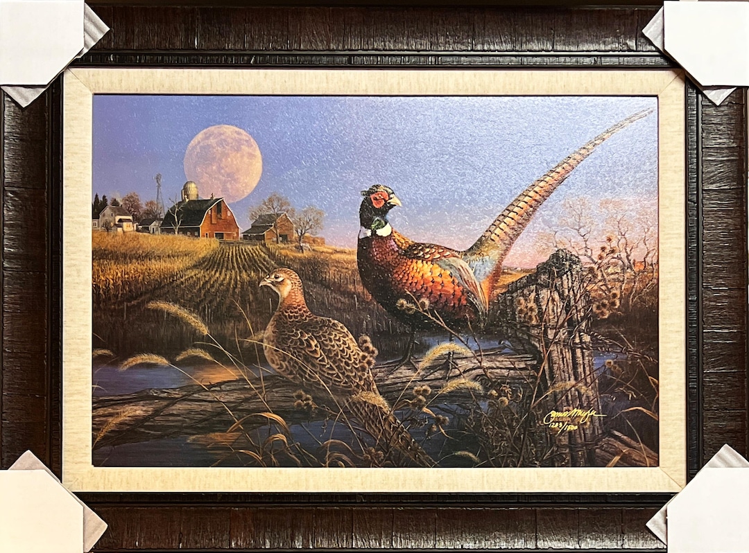 James Meger Harvest Moon Pheasant Farm S/N Art Print-framed 30.5 X 23 ...