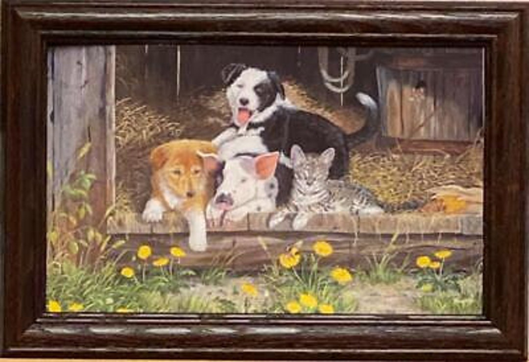 Terry Doughty Farm Puppy Art Print-framed 14.5 X 10 - Etsy