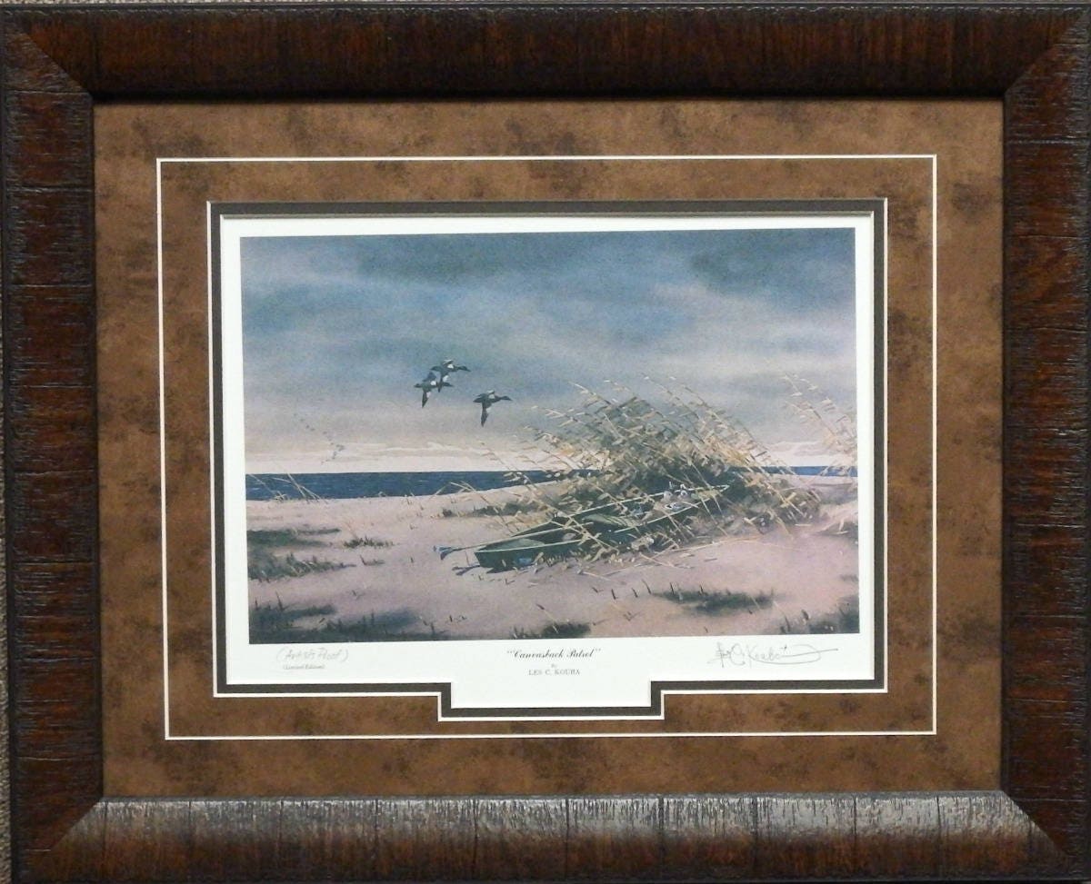 Les Kouba Canvasback Patrol Duck Hunting Print-framed 21 X 17 - Etsy