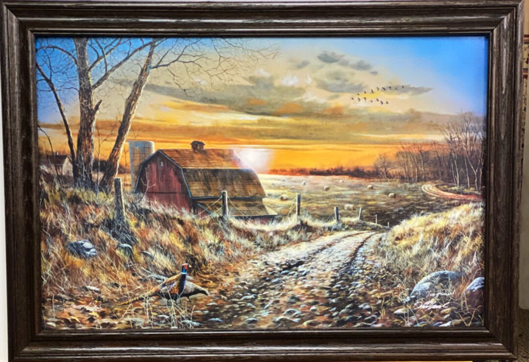 Jim Hansel S/N Pheasant Farm Art Print A Road Less Traveled Framed ...