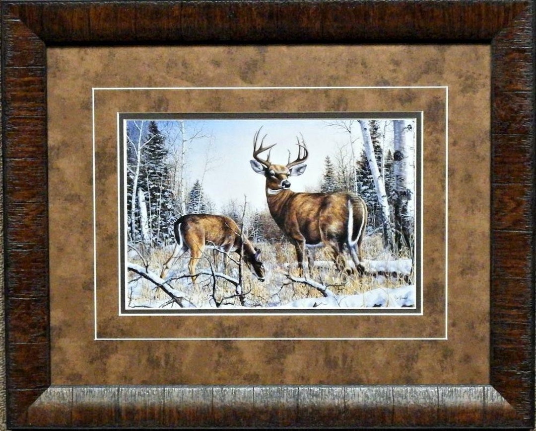 Jim Hansel Standing Guard Deer Buck Art Print-framed 21 X 17 - Etsy