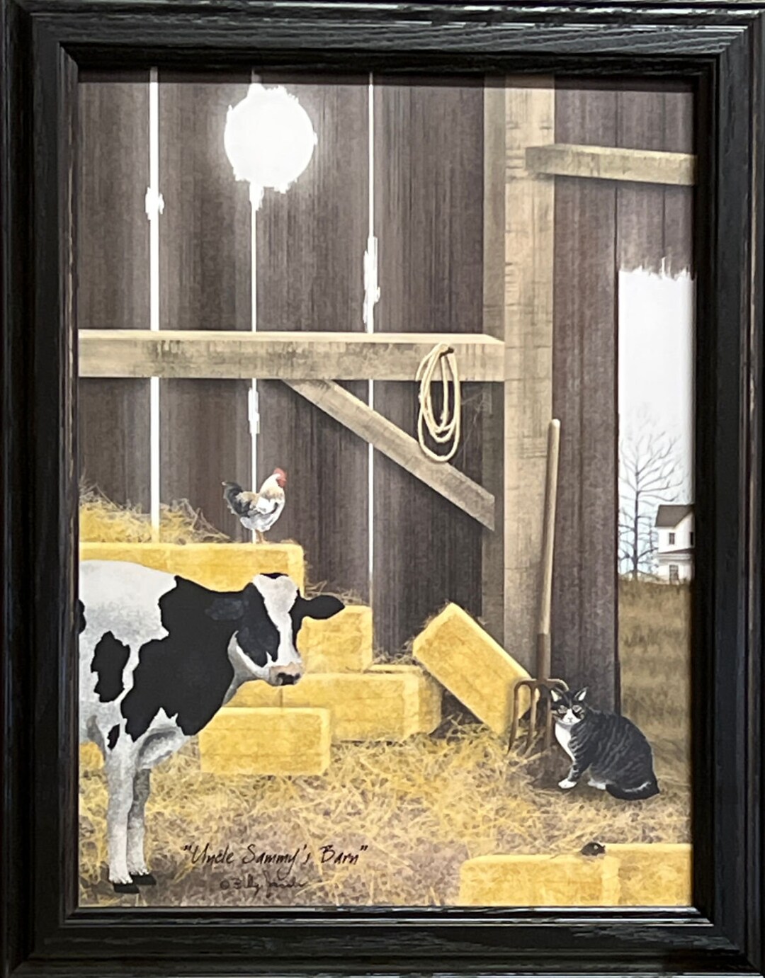 Billy Jacobs Uncle Sammy's Farm Cat Cow Art Print Framed 14.5 X 18.5 - Etsy