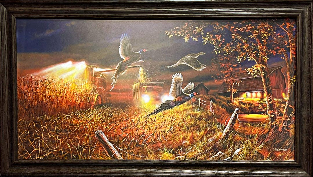 Jim Hansel Field of Dreams Pheasant Farm Print Framed Premium Wood 37 X ...