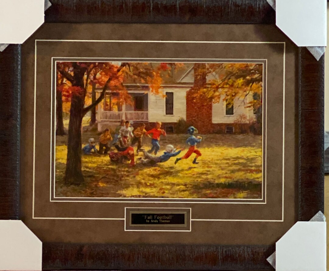 Andy Thomas, Fall Football Boys Playing Art Print-framed 27x 21 - Etsy