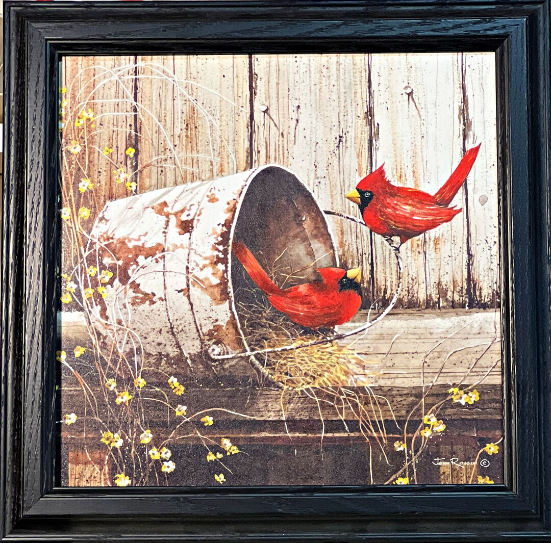 John Rossini Playing Around Cardinal Frame Art Print-14.5 X 14.5 - Etsy