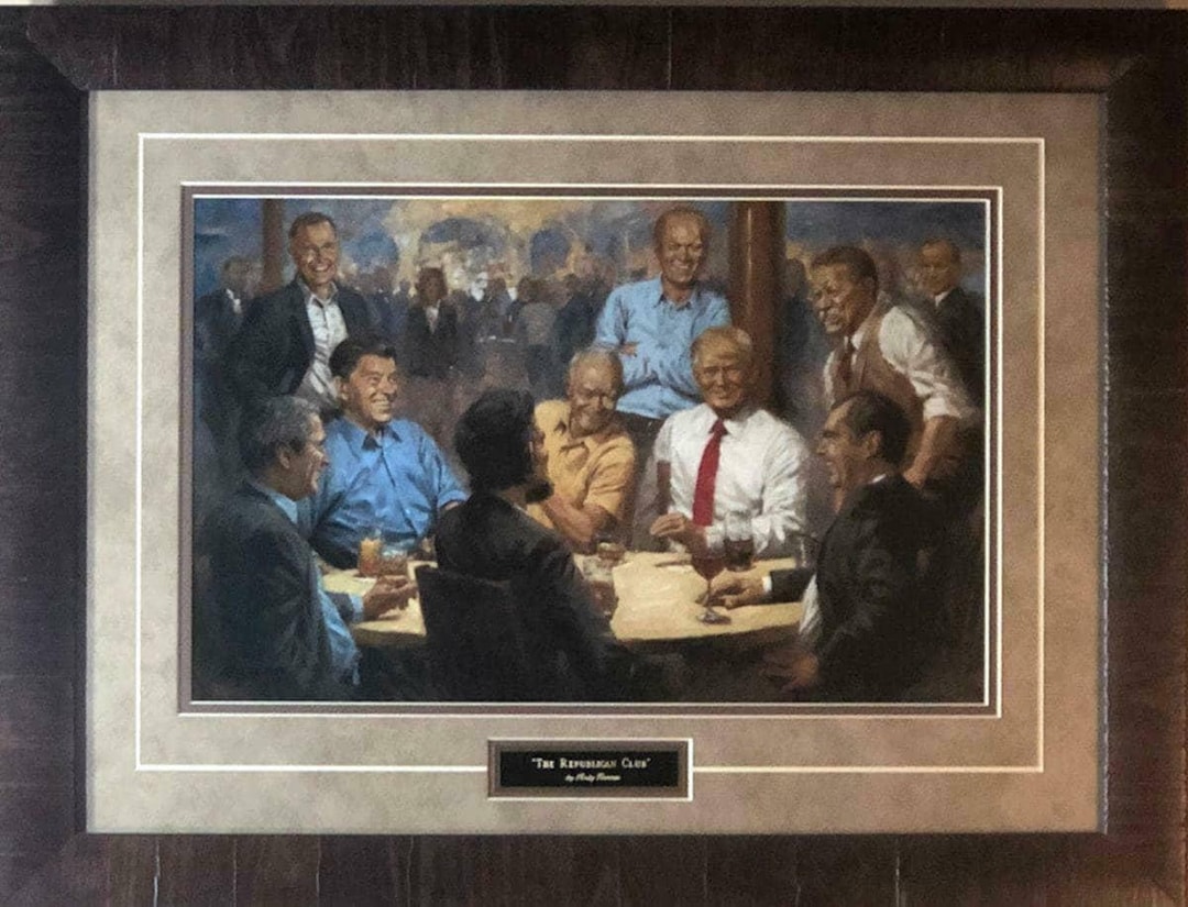 The Republican Club by Andy Thomas Donald Trump Art Print-framed 25 X ...