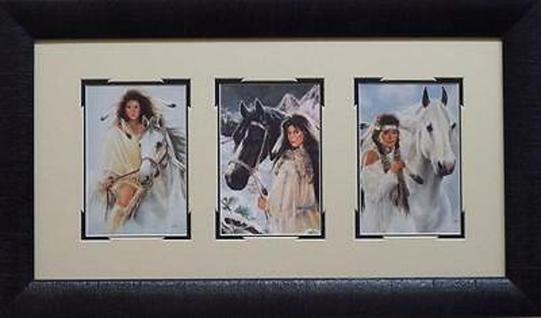 Maija Mystic Rider Framed Native American Art Trilogy 24 X 14 - Etsy