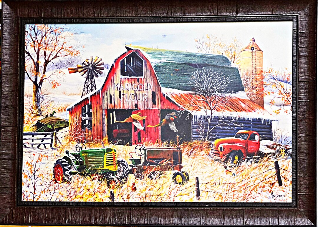 Ray Mertes Rustic Retreat Pheasant Farm Barn Art-framed 32.5 X 23.5 - Etsy
