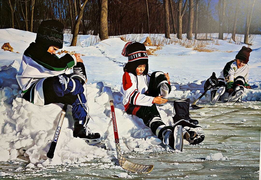 Terrance Fogarty Late for Dinner Kids Hockey S/N Art Print-21.75 X 15.5 ...