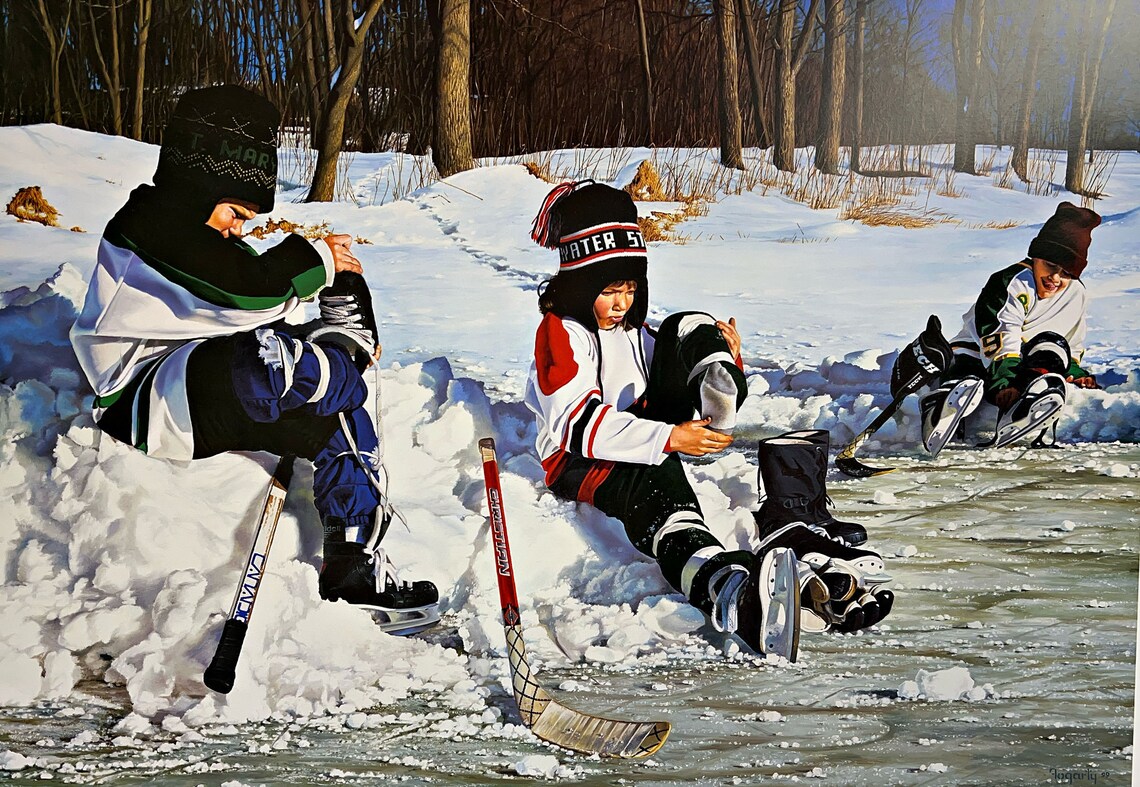 Terrance Fogarty Late for Dinner Kids Hockey S/N Art Print-21.75 X 15.5 ...