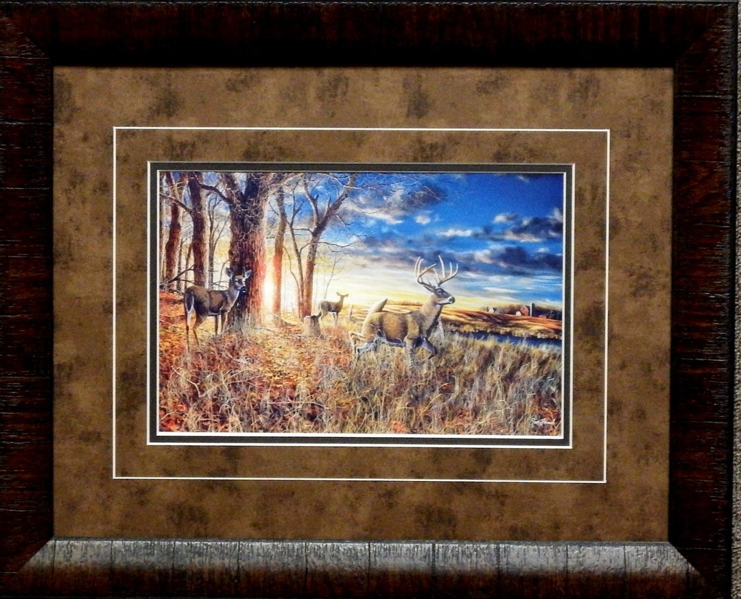 Jim Hansel Out for the Evening Deer Buck Print-framed 21 X 17 - Etsy