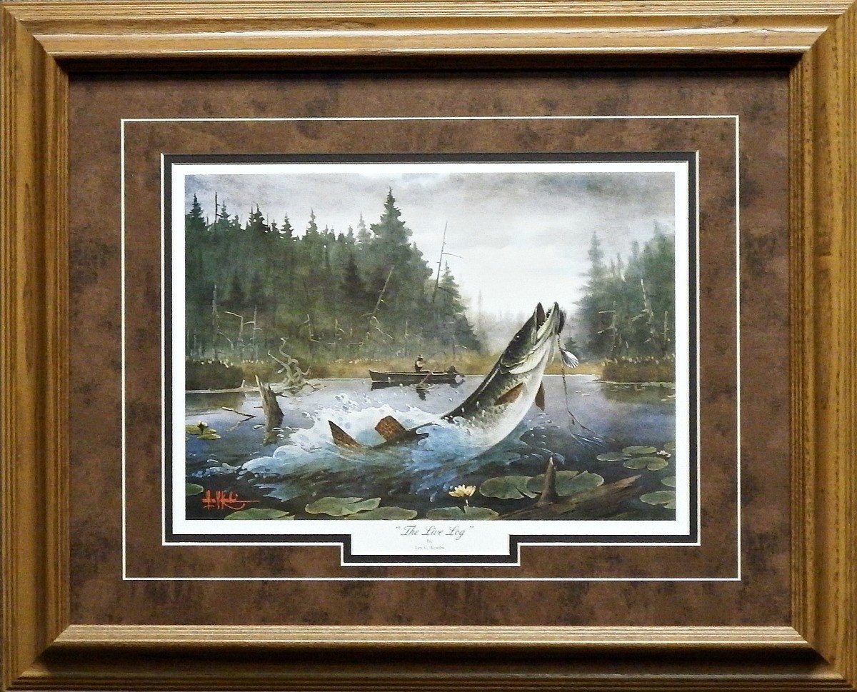 Les Kouba the Live Log Fishing Art Print-framed 21 X 17 - Etsy