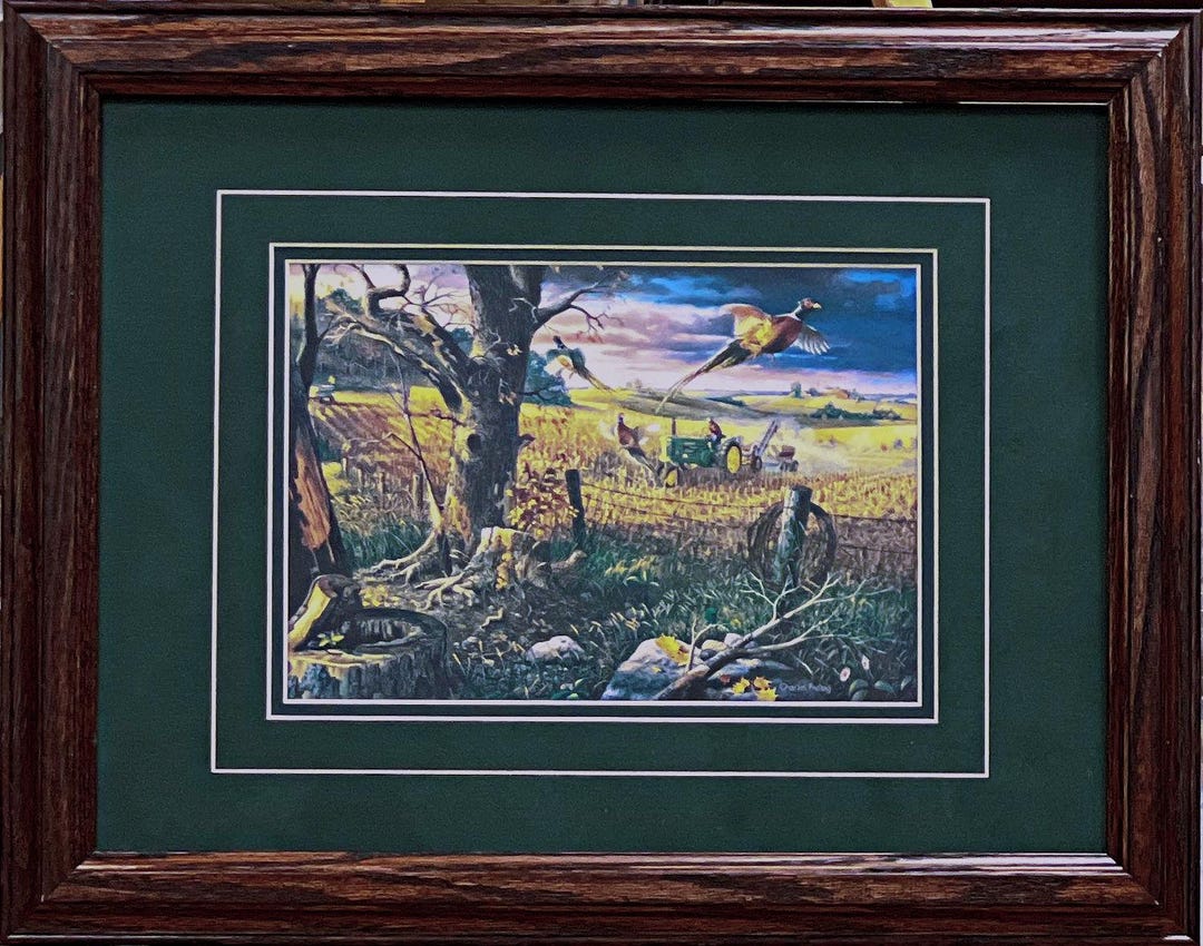 Charles Freitag Autumn Harvest Combine Pheasant Farm Art Print 18.5 X ...