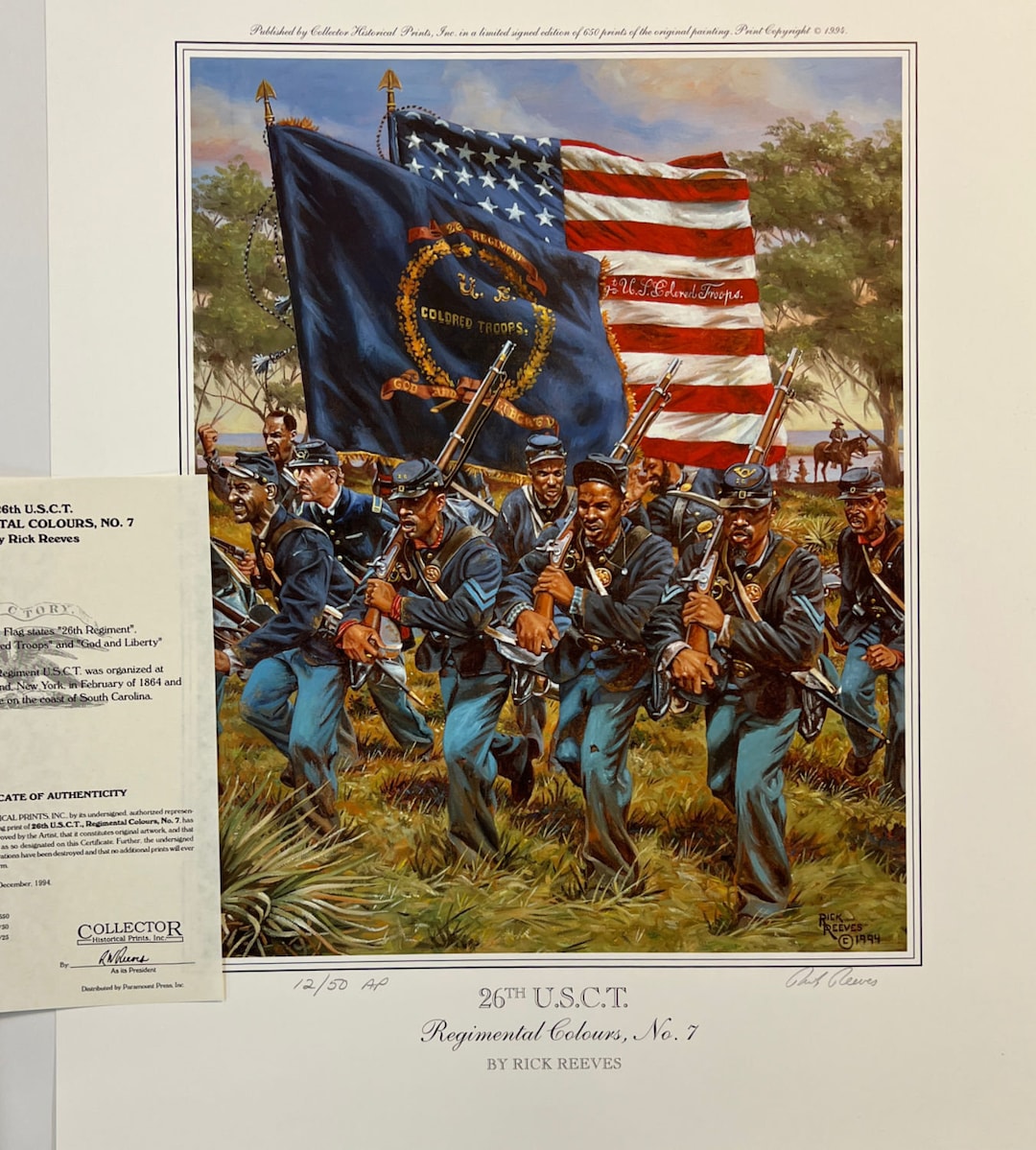 Rick Reeves 26th U.S.C.T. Regimental Colours No 7 With Cert - Etsy
