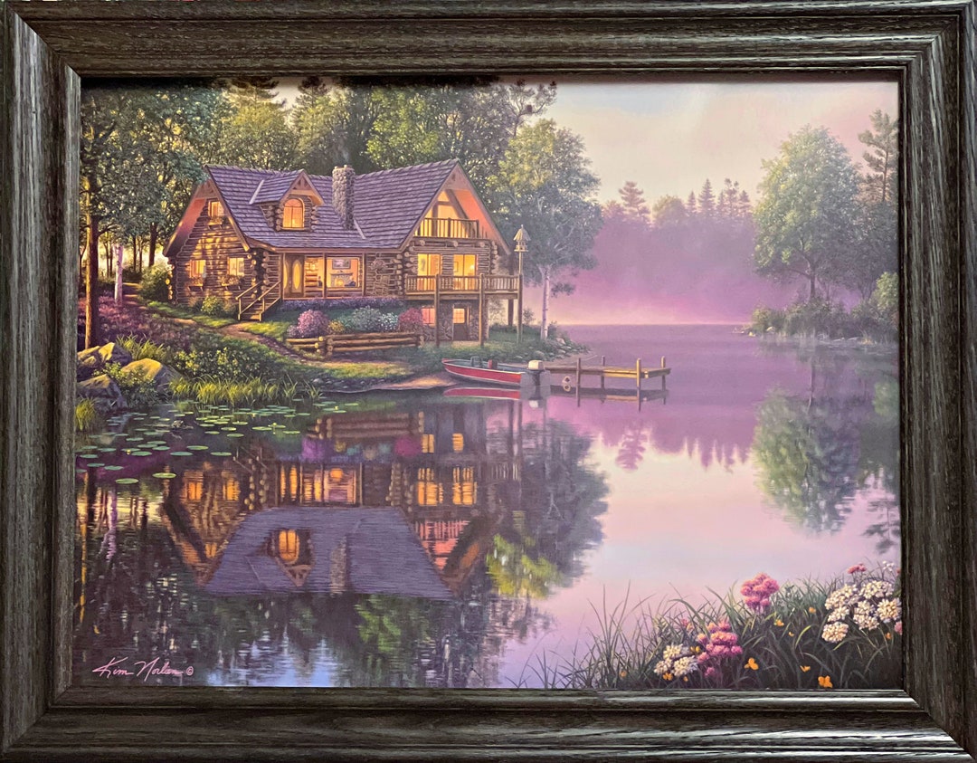 Kim Norlien Cabin Fever Lake Home Premium Framed Wood Art Print 28 X 22 ...