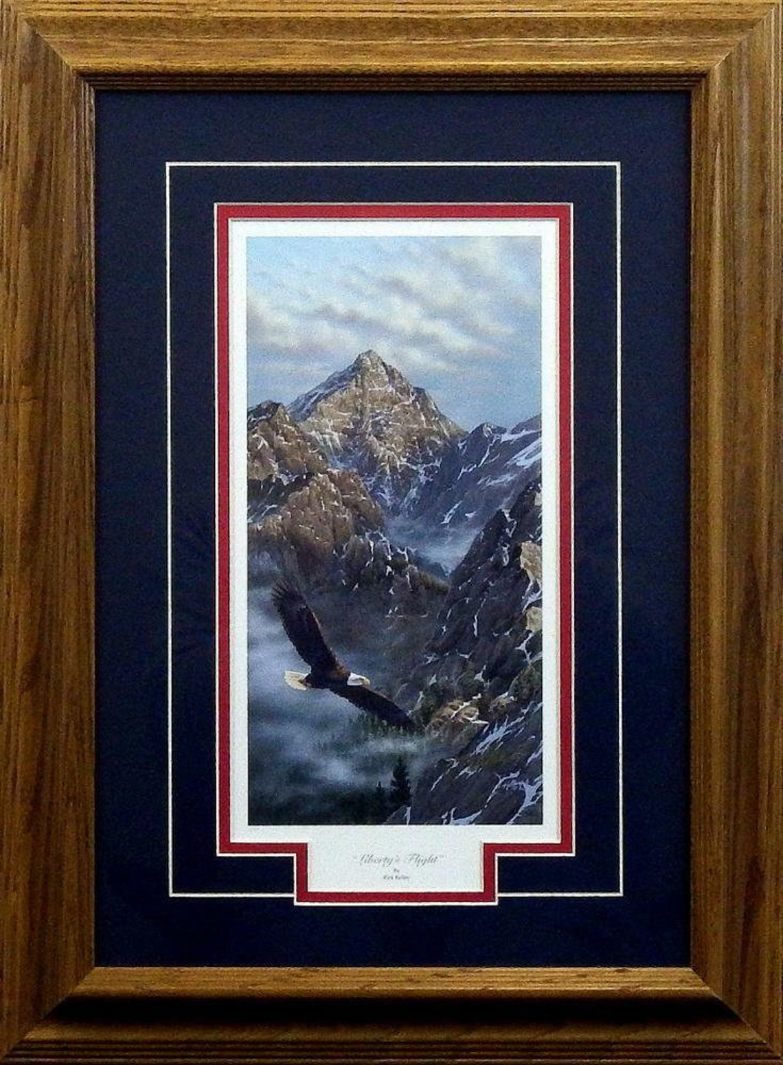Rick Kelley "liberty's Flight Eagle Mountain Art Print-framed 14 X 19 ...