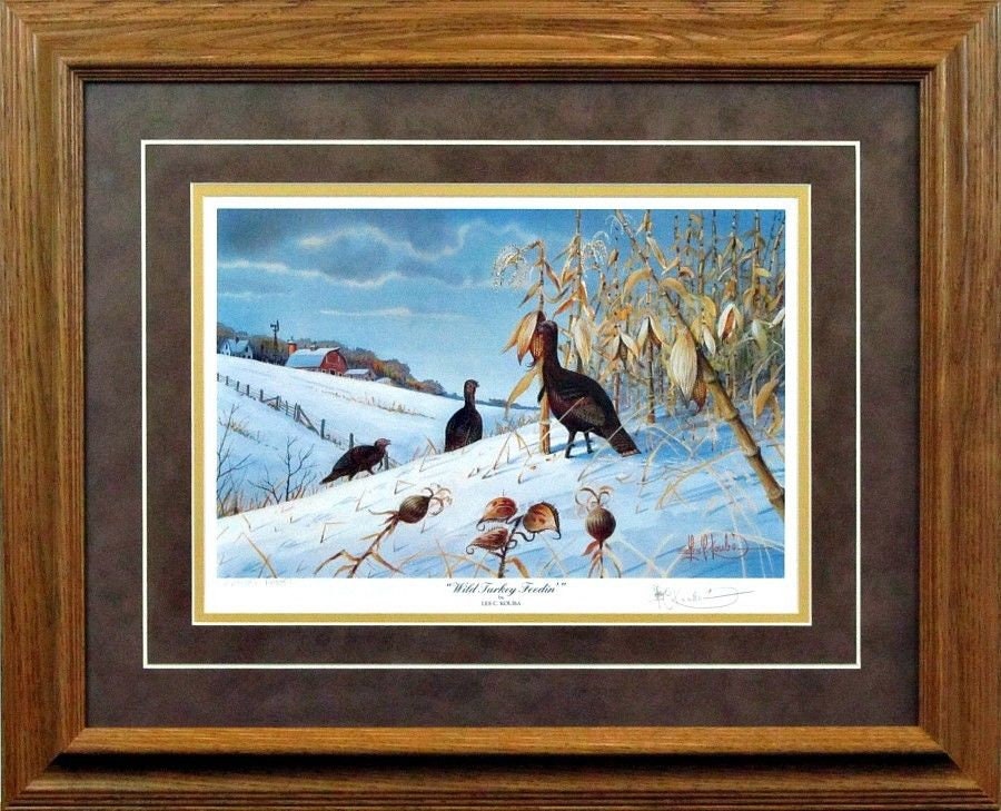 Les Kouba Wild Turkey Feedin Art Print-framed Signed/numbered - Etsy UK