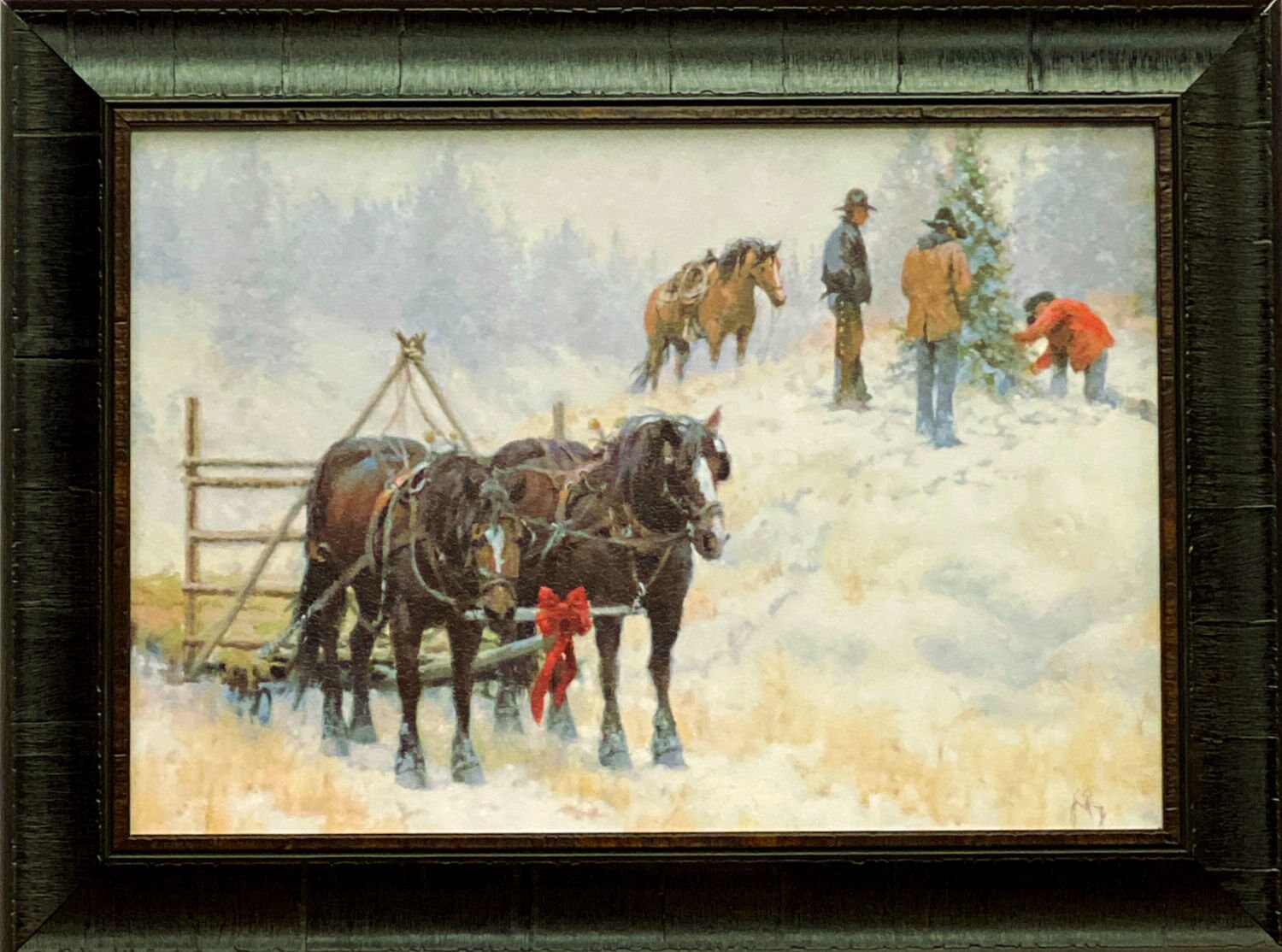 The Perfect Tree by Jim Rey Cowboy Horse Print Framed 21 X 15.5 - Etsy