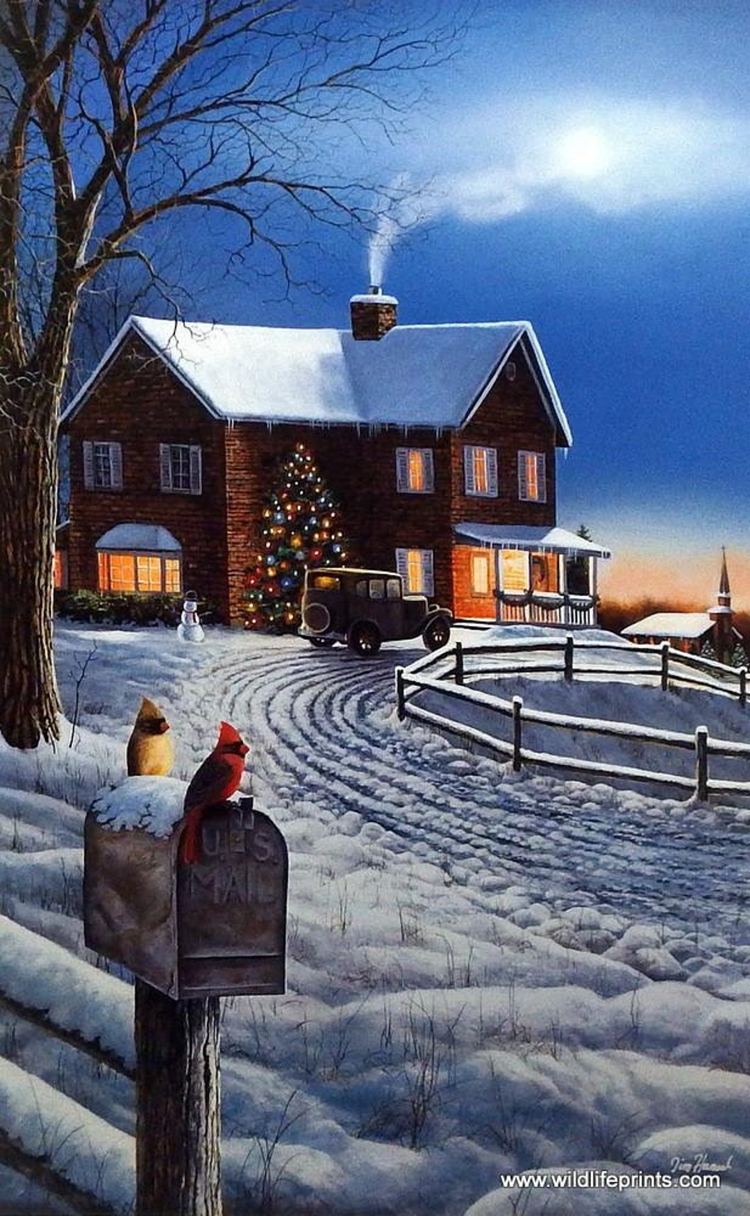 Evening With Friends by Jim Hansel Cardinal Print Signed and Numbered ...