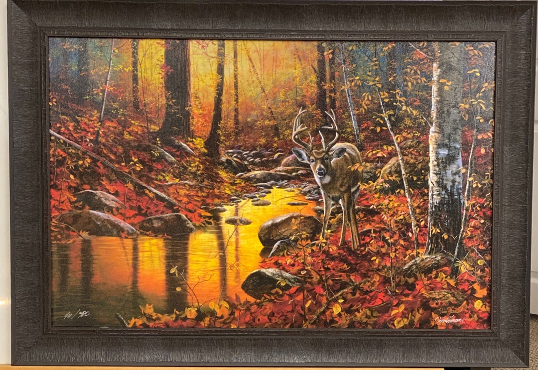 Jim Hansel Close Encounter Deer Fall Art Print-framed 34 X 24 - Etsy