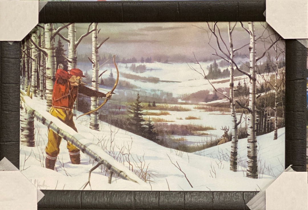 Les Kouba the Bow Hunter Deer Hunting Art Print-framed 27 X 18 - Etsy