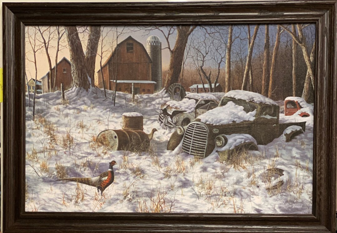 Jim Hansel Winter Haven Pheasant Farm Art Print-framed (wood) 33 X 23 ...