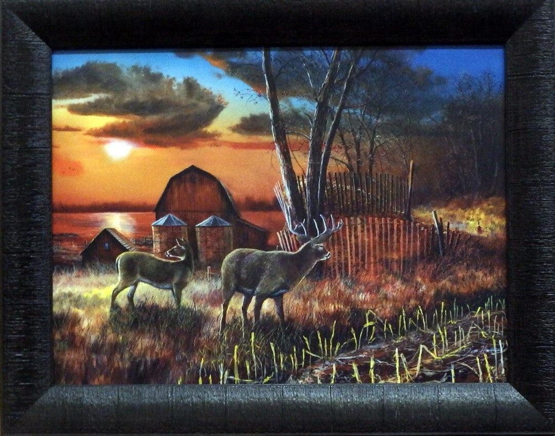 Jim Hansel Sharing the Bounty II Deer Pheasant Studio Canvas 19 X 15 - Etsy