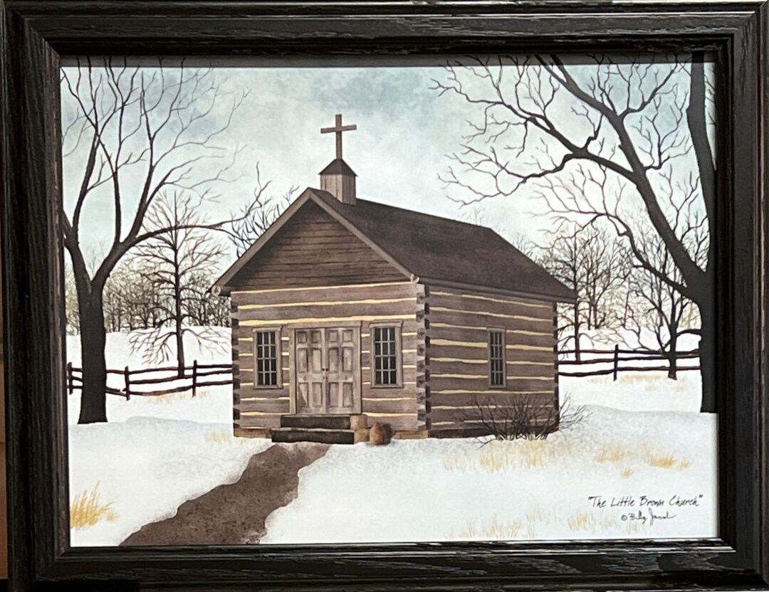 Billy Jacobs the Little Brown Church Country Art Print-framed 18.5 X 14 ...