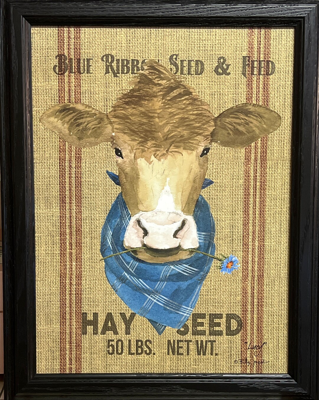Billy Jacobs Lucy Cow Feed Store Art Print Framed 14.5 X 18.5 - Etsy