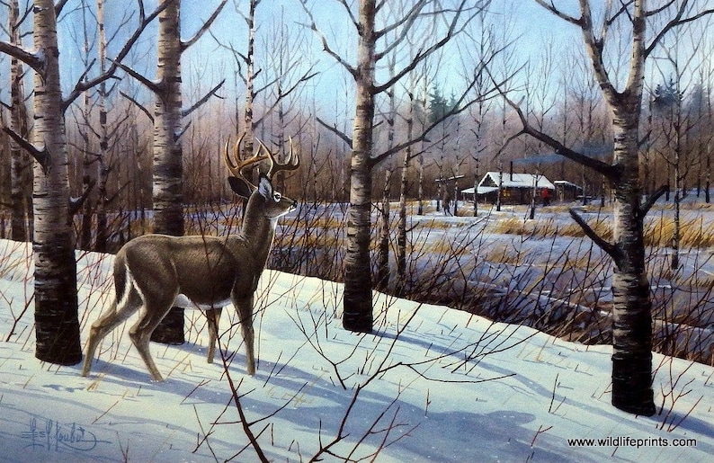Les Kouba Deer Camp Hunting Print Open Edition. - Etsy