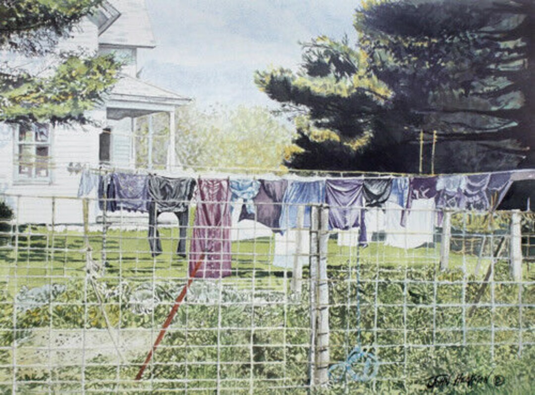 John Heckman Wash Day Amish S/N Art Print-20 X 15 - Etsy