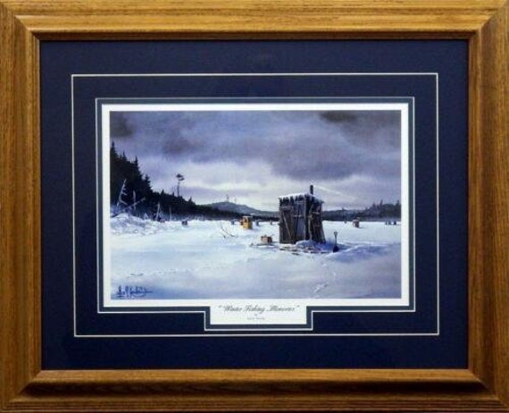 Les Kouba Winter Fishing Memories Ice Fishing Art Print-21 X | Etsy