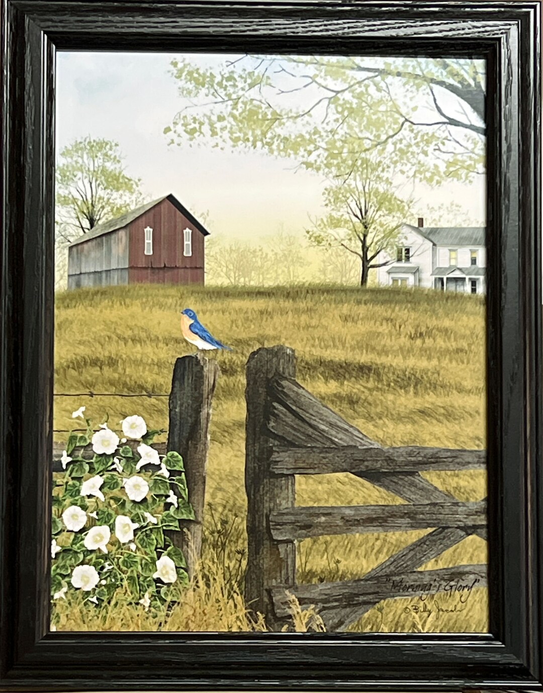 Billy Jacobs Morning's Glory Bluebird Farm Art Print-framed 18.5 X 14.5 ...